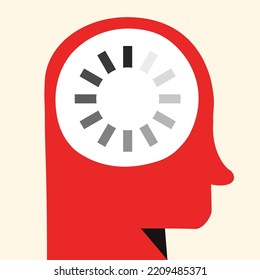 Human Head Silhouette Thinks Load Symbol Stock Vector (Royalty Free ...