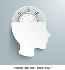Human Head Stopwatch On Gray Background Stock Vector (Royalty Free ...
