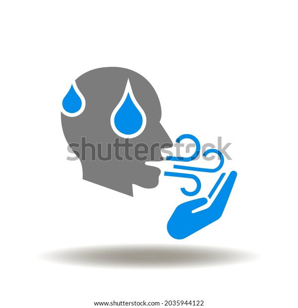 Human Head Sweat Drops Coughs Into Stock Vector (Royalty Free ...