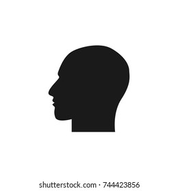 Human Head Symbol On White Background Stock Vector (Royalty Free) 744423856