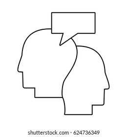 Human Heads Communication Talking Outline Stock Vector (Royalty Free ...