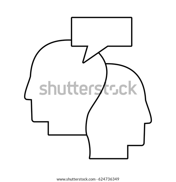Human Heads Communication Talking Outline Stock Vector (Royalty Free ...
