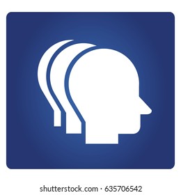 Human Heads Icon Blue Background Stock Vector (Royalty Free) 635706542 ...