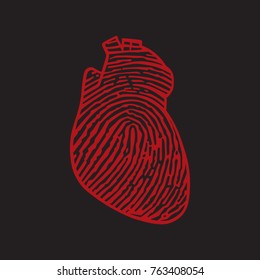Human Heart Fingerprint Stock Vector (Royalty Free) 763408054 ...