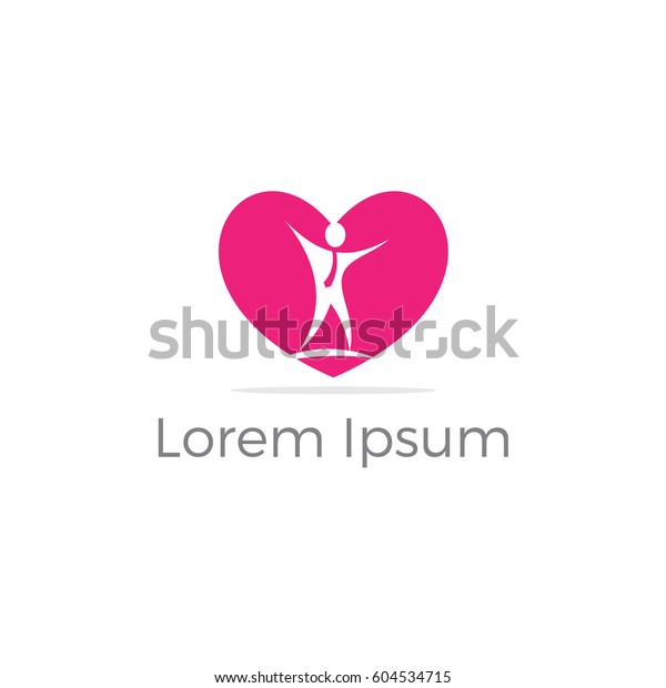 Human Heart Logo Design Happy People Stock Vector (Royalty Free ...