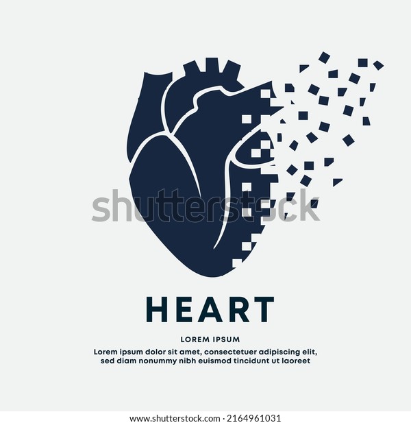 Human Heart Medical Structure Pixel Art: เวกเตอร์สต็อก (ปลอดค่า ...