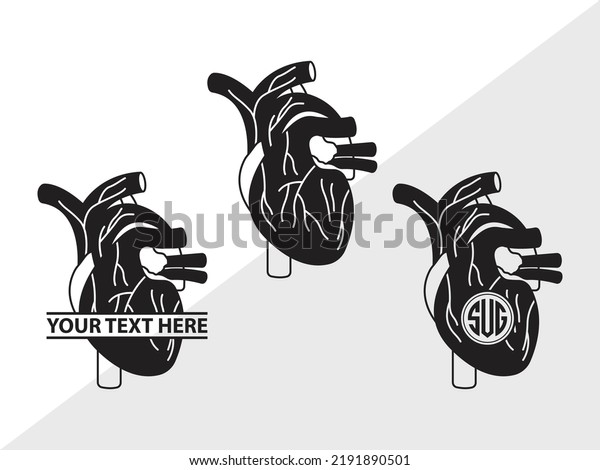 Stock vektor „Human Heart Monogram Svg Printable Vector“ (bez ...