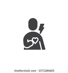 Human Heart Pain Vector Icon Filled Stock Vector (Royalty Free ...
