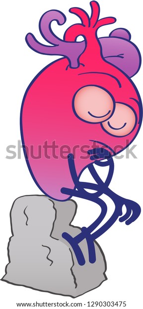 Human Heart Posing Seated Position On Stock Vector (Royalty Free ...