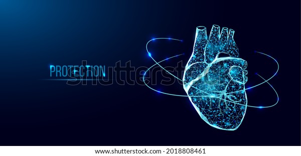 Human Heart Protection Wireframe Low Poly Stock Vector (Royalty Free ...