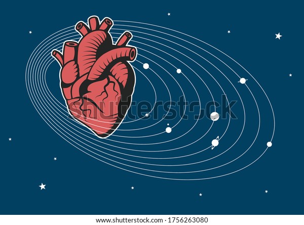 Human Heart Solar System Original Vector Stock Vector (Royalty Free ...