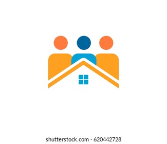 Human House Logo Vector Illustration Template Stock Vector (Royalty ...