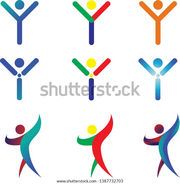 Human Icon Logo Colorful Stock Vector (Royalty Free) 1387732703 ...