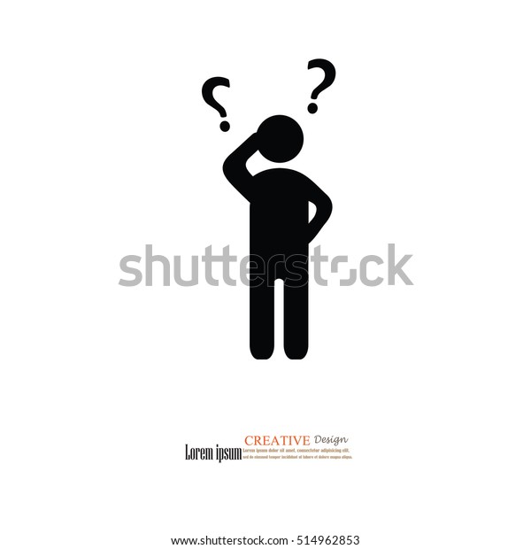 Human Icon Question Mark Sign Confused Stok Vektör (Telifsiz) 514962853 ...