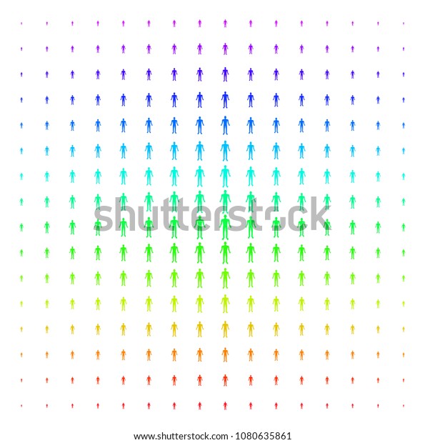 Human Icon Rainbow Colored Halftone Pattern Stock Vector (Royalty Free ...