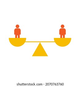 Human Icon Standing On Scale Concept Stock Vector (Royalty Free ...