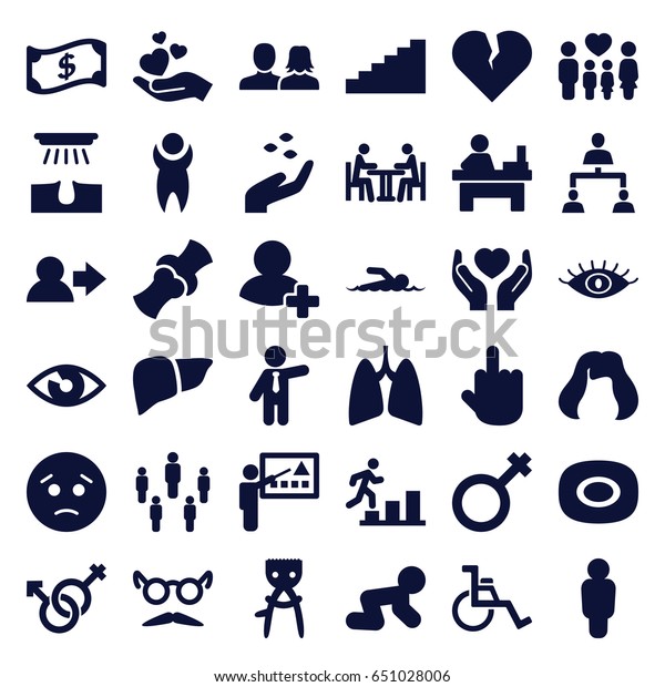 Human Icons Set Set 36 Human Stock Vector (Royalty Free) 651028006 ...
