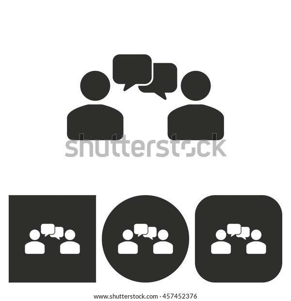 Human Interaction Black White Icons Vector Stock Vector (Royalty Free ...
