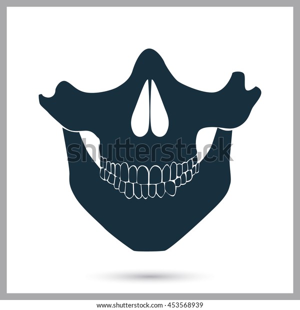 Human Jaw Icon On Background Stock Vector (Royalty Free) 453568939 ...