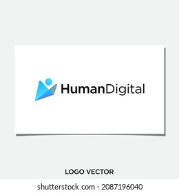 Human Jump Digital Logo Design Vector Stock Vector (Royalty Free ...