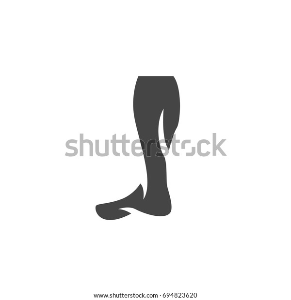 Human Leg Icon On White Background Stock Vector (Royalty Free ...