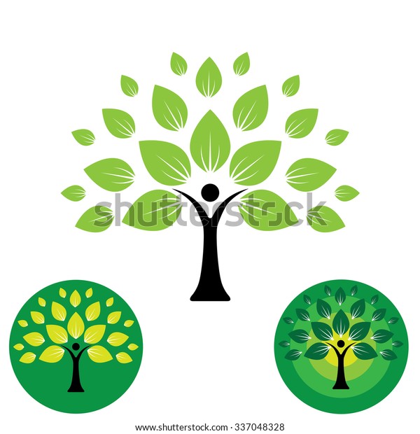 human life logo icon of abstract people tree vector. this design ...