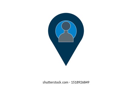 Human Location Icon Flat Style Graphical Stock Vector (Royalty Free ...