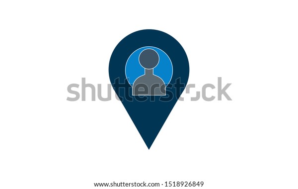 Human Location Icon Flat Style Graphical Stock Vector (Royalty Free ...