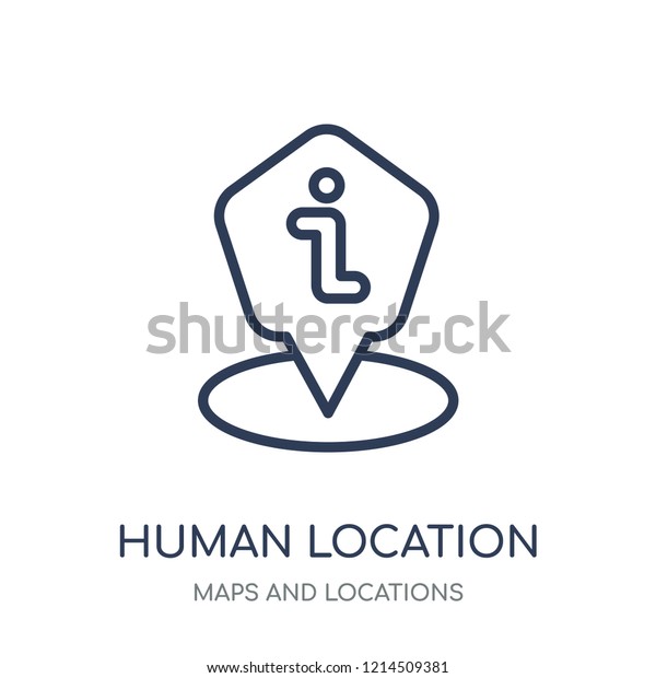 Human Location Icon Human Location Linear Stock Vector (Royalty Free ...