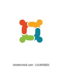 Human Logo Mutual Aid Icon People Stock Vector (Royalty Free ...