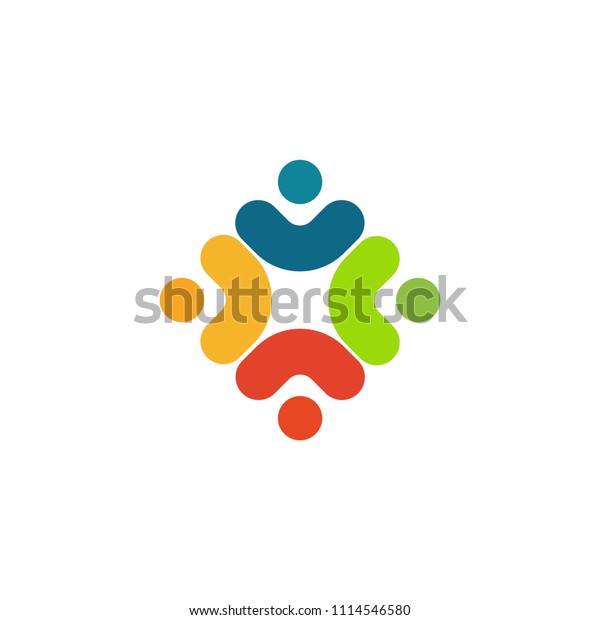 Human Logo Mutual Aid Icon People Stock Vector (Royalty Free) 1114546580