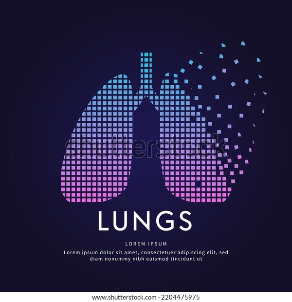 Human Lungs Medical Structure Pixel Art Stock Vector (Royalty Free ...