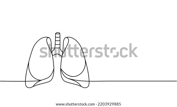 Human Lungs One Line Continuous Drawing Stock Vector (Royalty Free ...