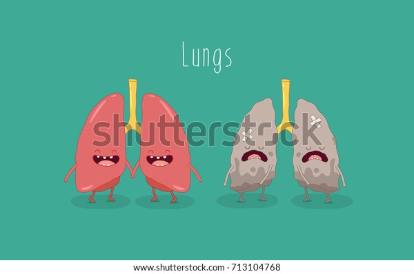 Human Lungs Sick Healthy Lungs Vector Stock Vector (Royalty Free ...