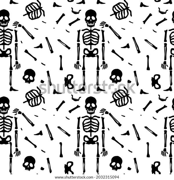 Human Man Skeleton Anatomy Cartoon Style Stock Vector (Royalty Free ...