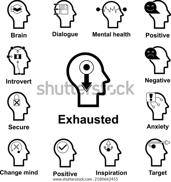 Human Mind Exhausted Icon Collection Other Stock Vector (Royalty Free ...