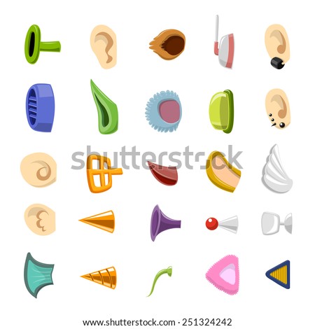 Human Monster Ear Collection Vector Illustration Stock Vector (Royalty ...