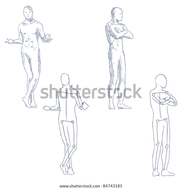 Human Motion Artistic Sketch Shading Vector Stock Vector (Royalty Free ...