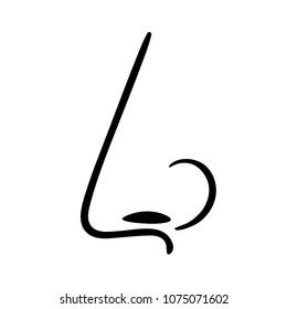Human Nose Side View White Background Stock Vector (Royalty Free ...