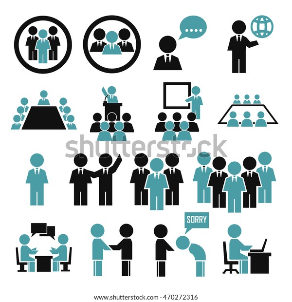 human office icon set
