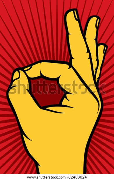 Human Okay Hand Sign Stock Vector (Royalty Free) 82483024