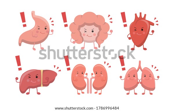 Human Organs Emoji Action Set Illustration: เวกเตอร์สต็อก (ปลอดค่า ...