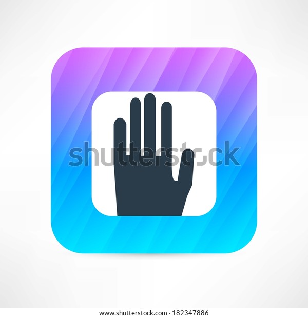 Human Palm Icon Stock Vector (Royalty Free) 182347886 | Shutterstock