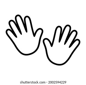 Icono de contorno de palma humana,: vector de stock (libre de regalías ...