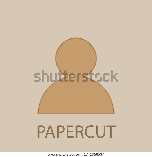 Human Papercut Icon Simple Glyph Flat Stock Vector (Royalty Free ...