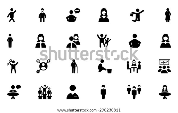 Human People Vector Icon Symbols 2 Stock Vector (Royalty Free ...