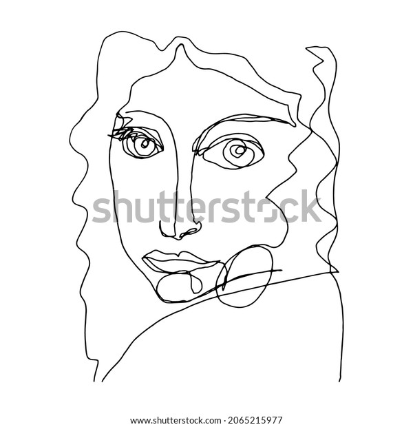 Human Portrait Line Drawing Sketch Unattractive 库存矢量图（免版税）2065215977 ...