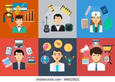 Set Flat Vector Logo Icons Design Stock Vector (Royalty Free) 183288221