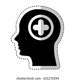 Human Profile Cross Vector Illustration Design Stock Vector (Royalty ...