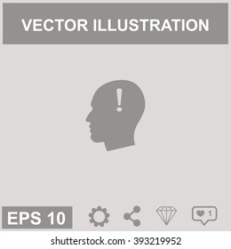 Human Profile Exclamation Mark Vector Icon Stock Vector (Royalty Free ...